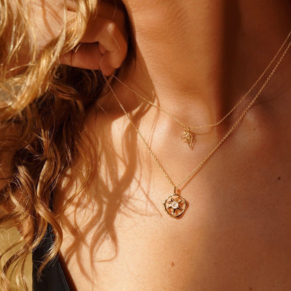 Proxigean Glyph Necklace Solid Gold - Aletheia & Phos